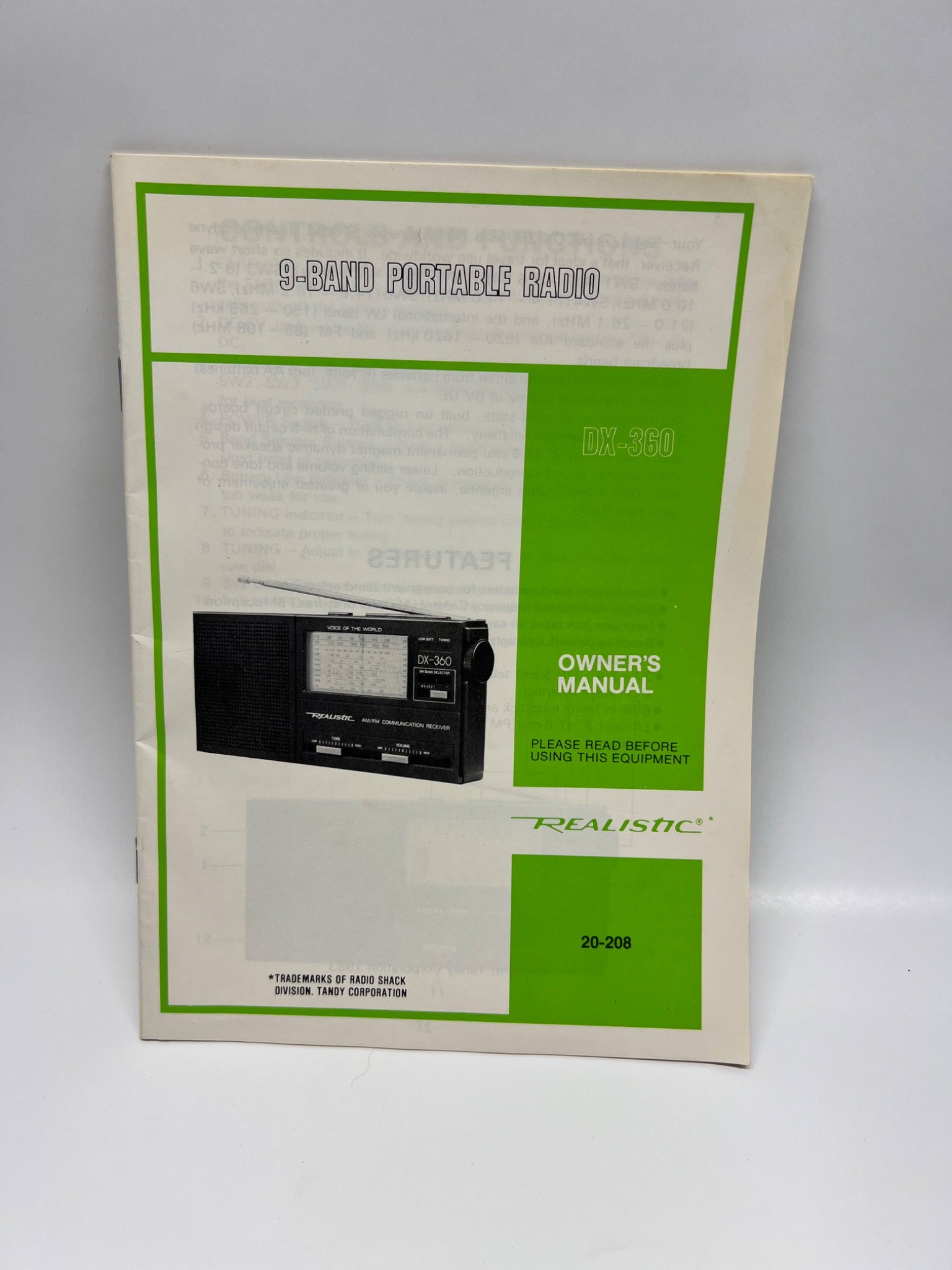 1983 Realistic DX-360 Manual – Thunder Bay Estate Sales
